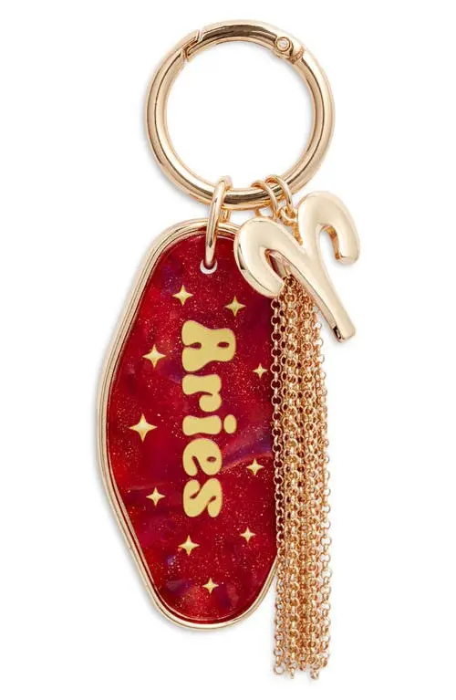 Chelsea28 Horoscope Bag Charm - Aries- Gold Multi