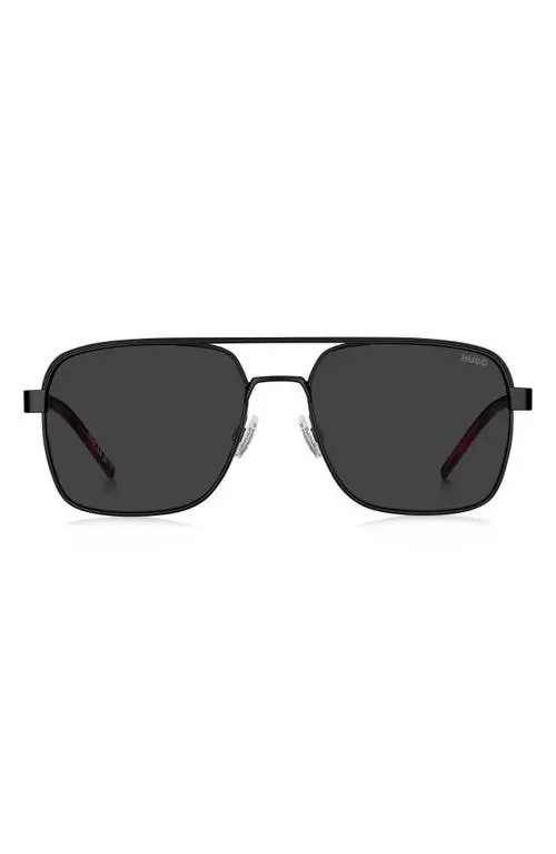 BOSS 57mm Square Sunglasses - Matte Black/grey