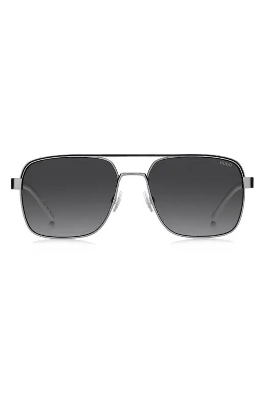 BOSS 57mm Square Sunglasses - Matte Ruthenium/dark Grey Sf