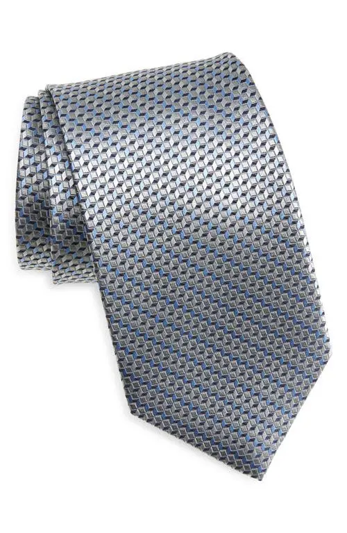 David Donahue Italian Silk Jacquard Tie - Charcoal