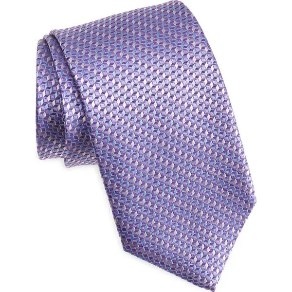 David Donahue Geometric Silk Necktie - Lilac