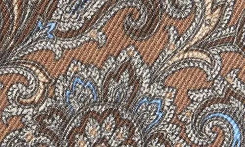 David Donahue Paisley Silk Neck Tie - Chocolate