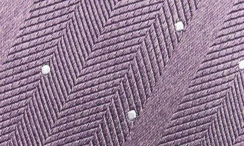 David Donahue Stripe & Dot Silk Necktie - Purple