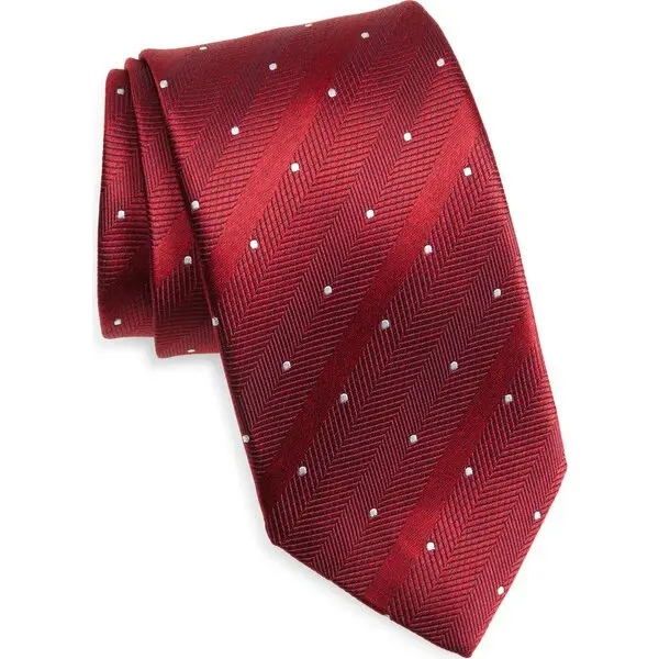 David Donahue Polka Dot Neck Tie - Red
