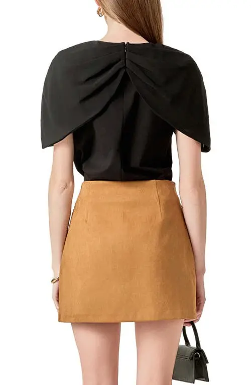 English Factory Bow Mixed Media Top