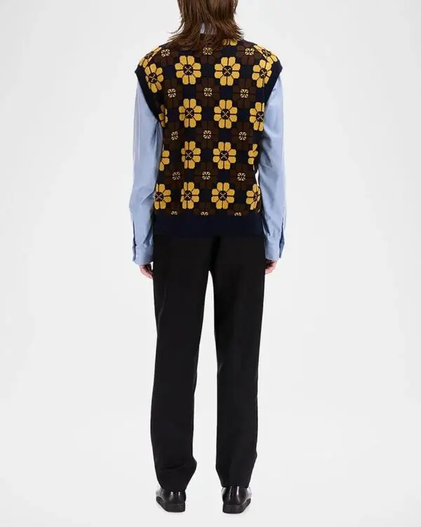 VOWELS Floral Knit Vest
