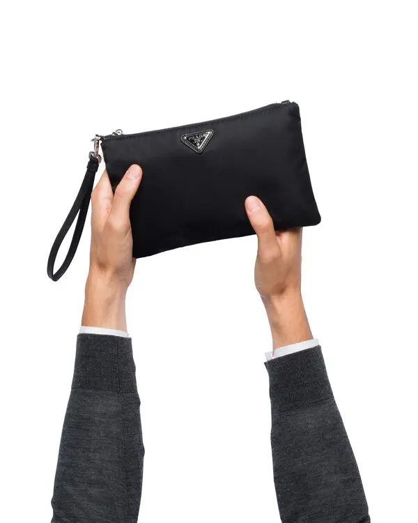 Prada Re-nylon And Saffiano Leather Pouch