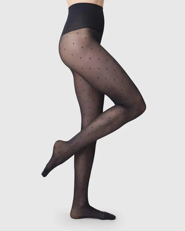 Swedish Stockings Dori Dot Tights - Black