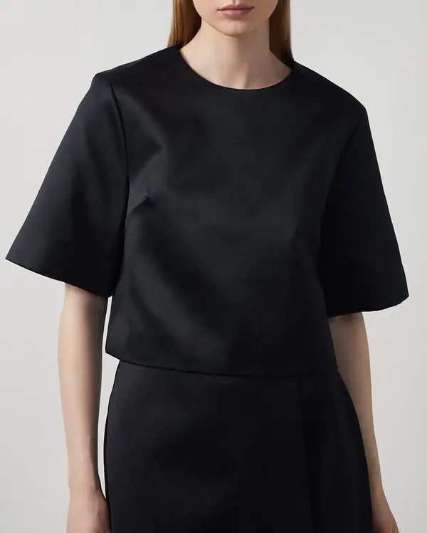 BY MALENE BIRGER Hania Cropped Blouse - Black