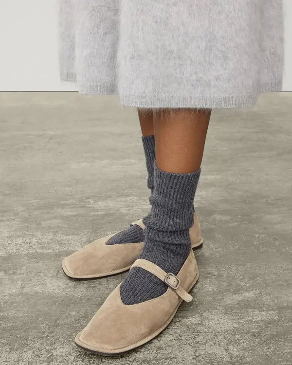 LISA YANG Zeraphine Knee Socks - Granit