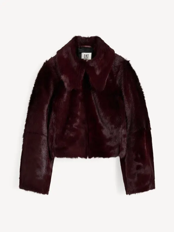 BY MALENE BIRGER Rowani Shearling Calf Jacket - Cabernet