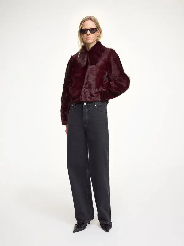 BY MALENE BIRGER Rowani Shearling Calf Jacket - Cabernet