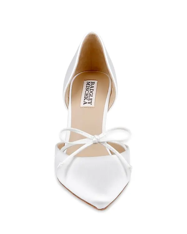Badgley Mischka Olympic Bow Pumps - White Satin