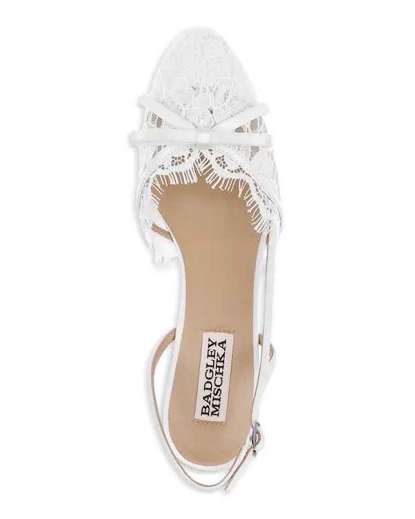Badgley Mischka Slingback Pumps With Bow Detailing