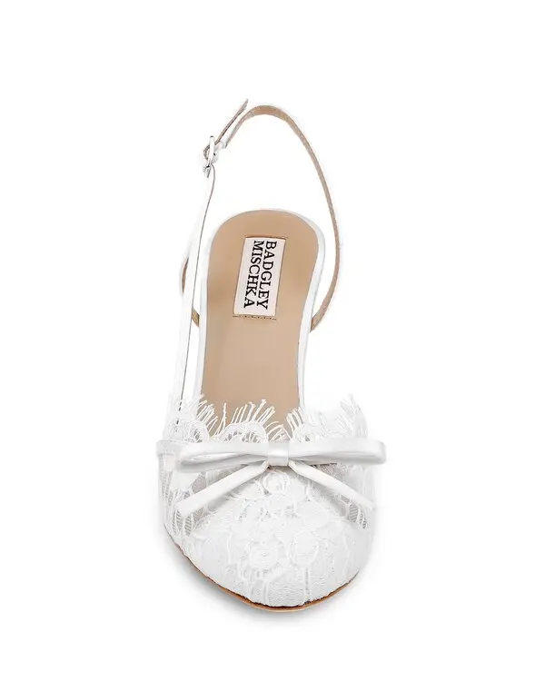 Badgley Mischka Slingback Pumps With Bow Detailing