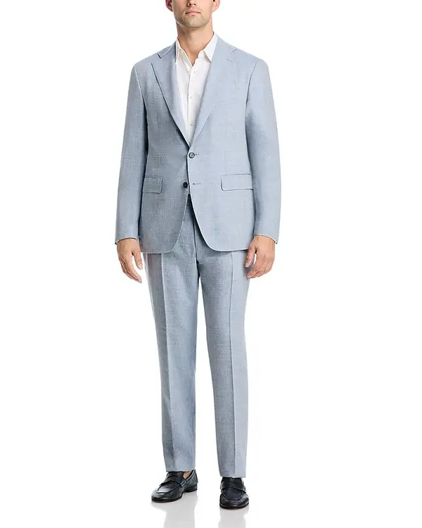 Canali Capri Linen & Wool Melange Solid Slim Fit Suit
