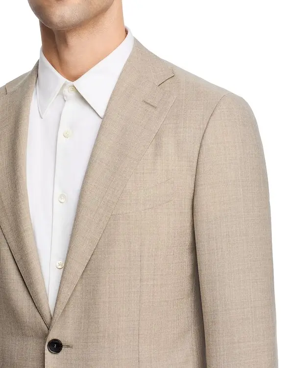 Canali Capri Melange Solid Slim Fit Suit - Beige