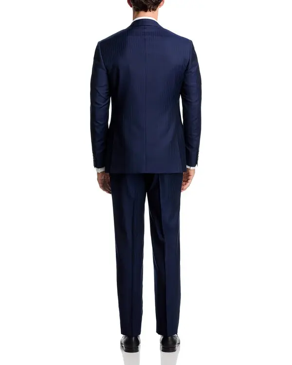 Canali Siena Tonal Stripe Regular Fit Suit - Blue