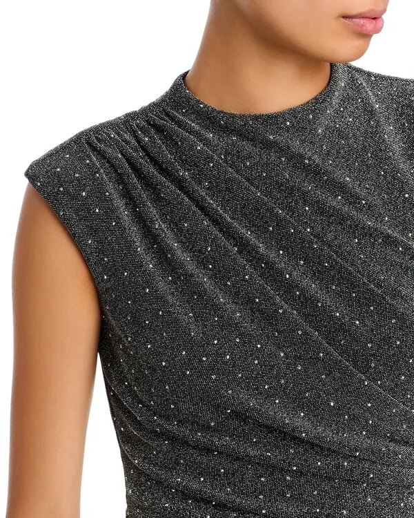 Aqua Long Studded Cap Sleeve Dress