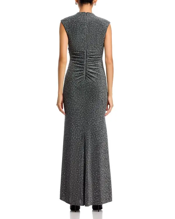Aqua Long Studded Cap Sleeve Dress