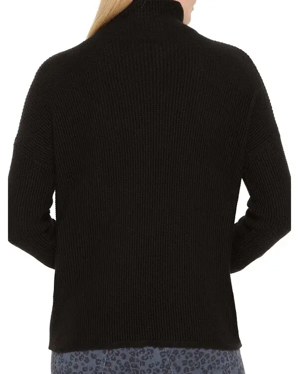 NIC+ZOE Waffle Tuck Sweater - Black Onyx