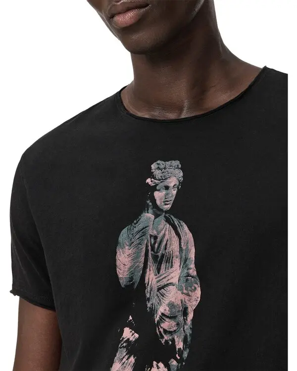 John Varvatos Short Sleeve Raw Edge Graphic Tee