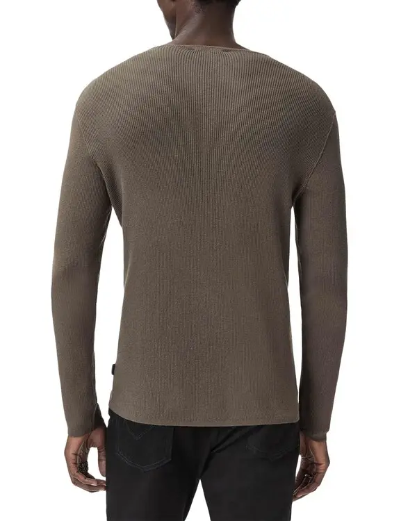 John Varvatos Javis Ribbed Long Sleeve Henley - Teakwood