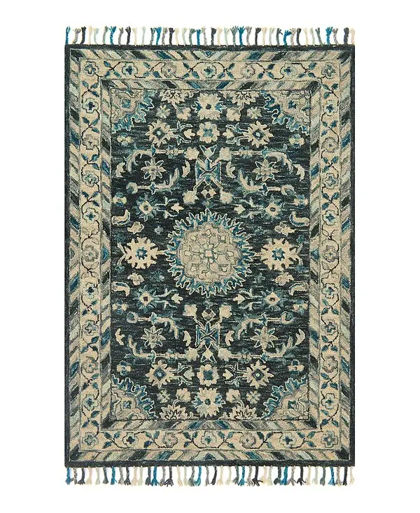 LOLOI Zharah Zr-02 Area Rug 3'6x5'6 - Teal/grey