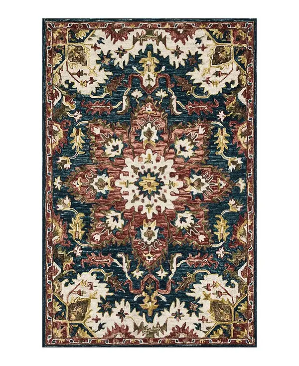 LOLOI Victoria Vk-13 Area Rug 5'0x7'6 - Teal/raspberry