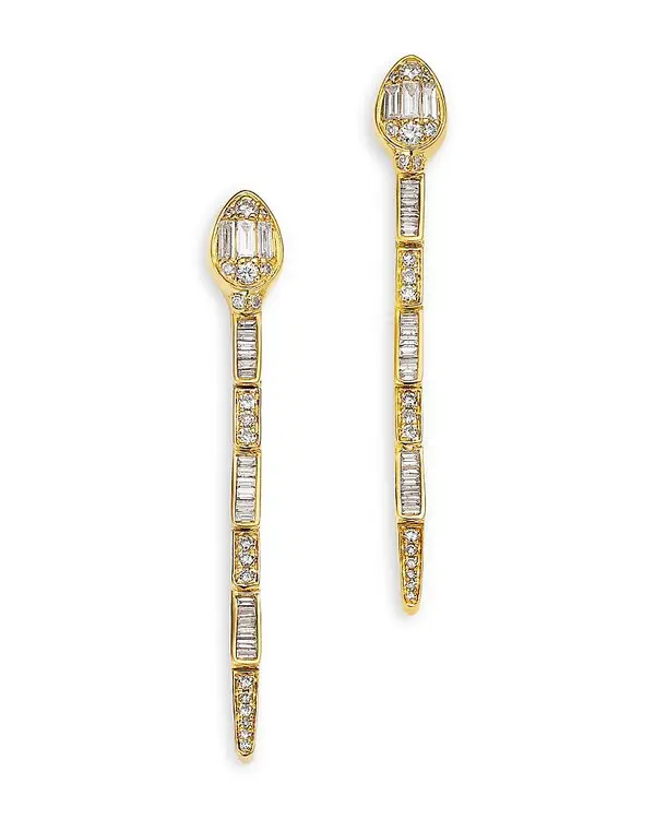 Bloomingdale'S Diamond Serpent Drop Earrings In 14k Yellow - Gold