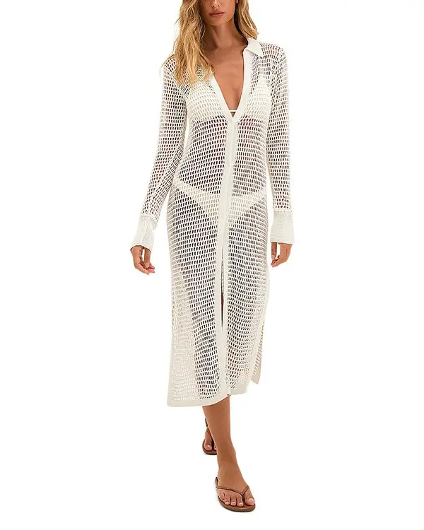 VIX PAULA HERMANNY Jenne Chemise Swim Cover-up - Off White
