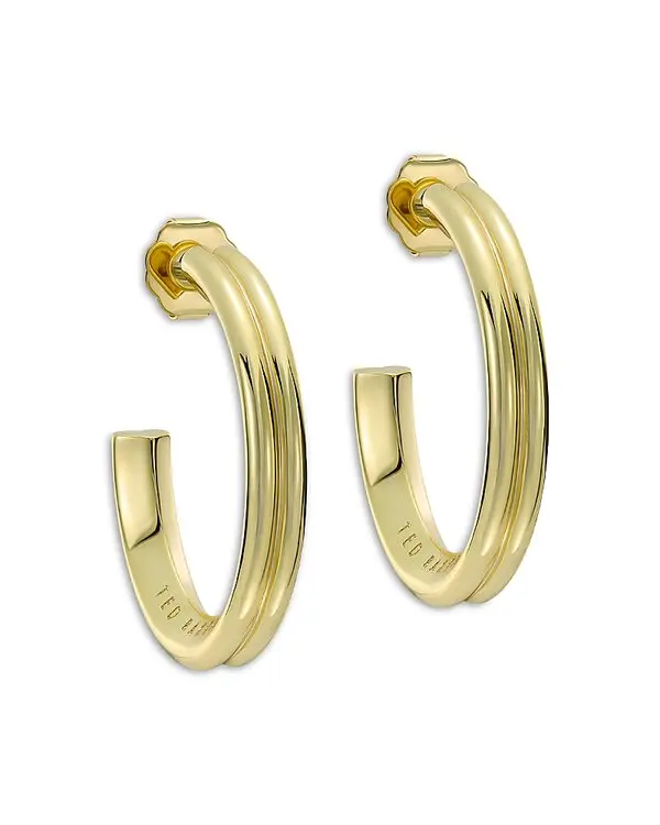 Ted Baker London Hidden Heart Large Hoop Earrings - Gold Tone