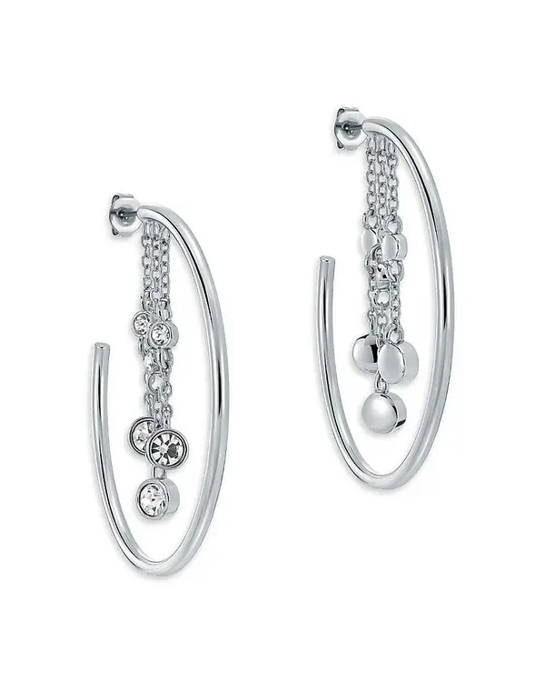 Ted Baker London Cassidy Cascade Crystal Hoop Earrings - Silver Tone