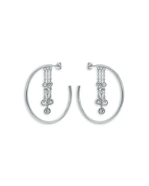 Ted Baker London Cassidy Cascade Crystal Hoop Earrings - Silver Tone
