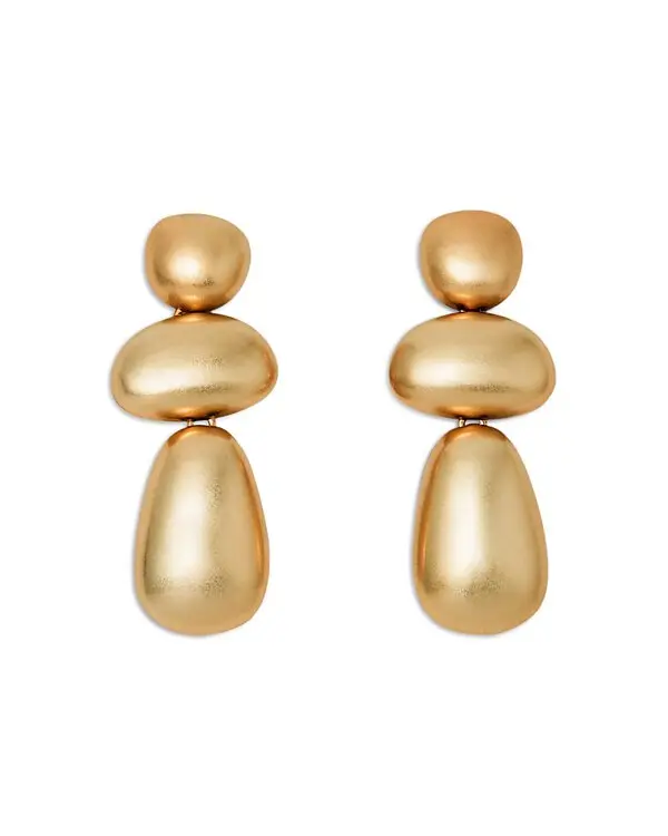 REISS Dinah Dome Drop Earrings - Gold