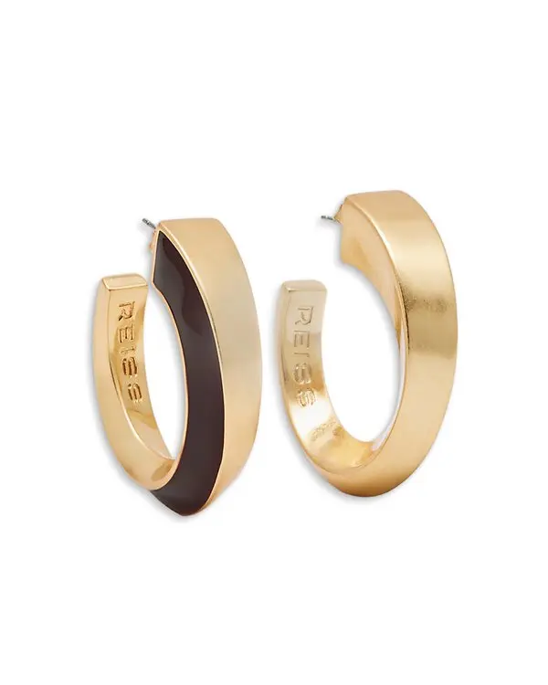 REISS Thalia Twist Hoop Earrings - Gold