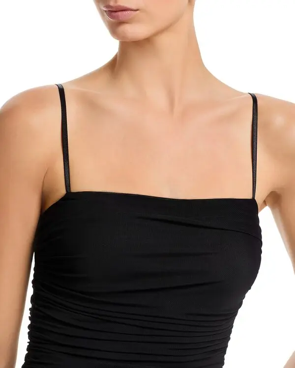 AFRM Hazel Ruched Midi Dress - Noir