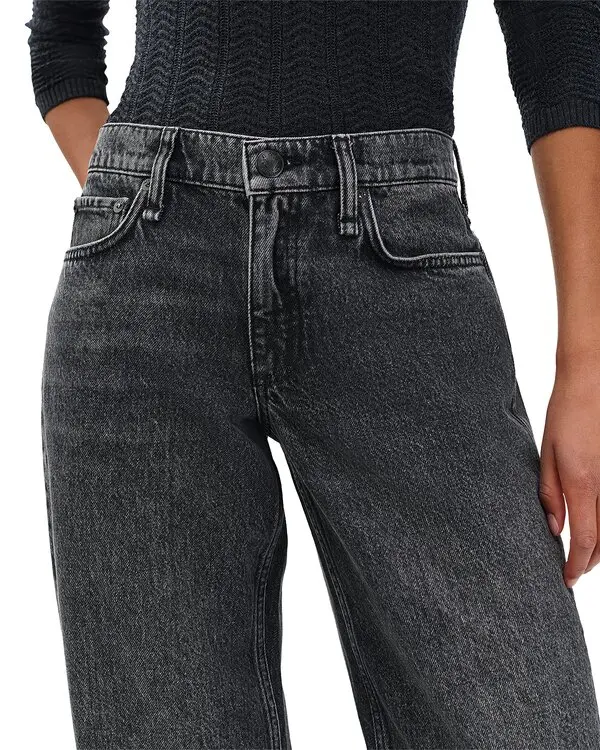 Rag & Bone Saige Mid Rise Relaxed Leg Jeans - Charcoal