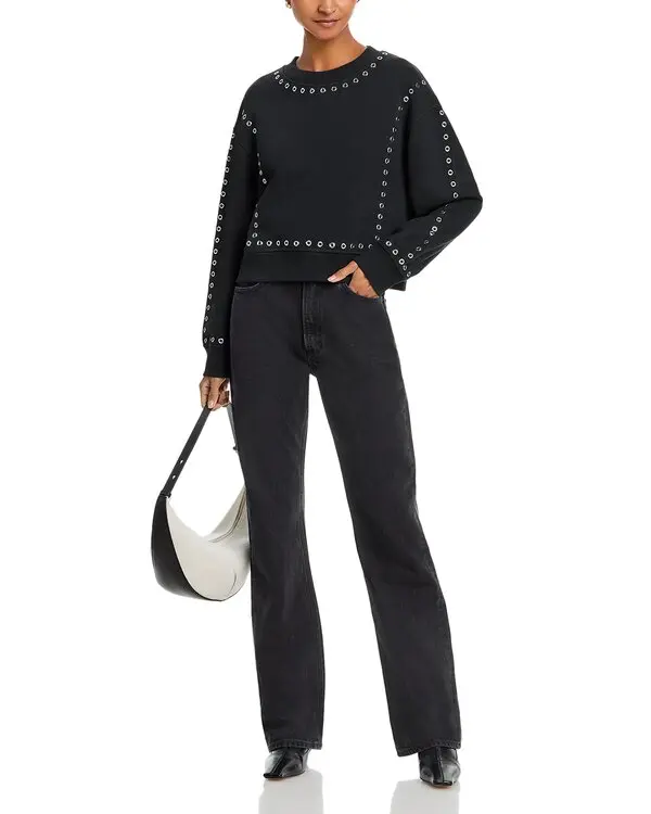 Rag & Bone Vintage Terry Grommet Embellished Pullover
