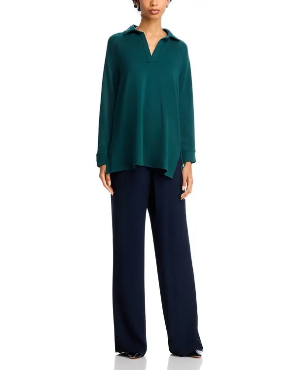 Eileen Fisher Cozy Brushed Terry Henley Long Top