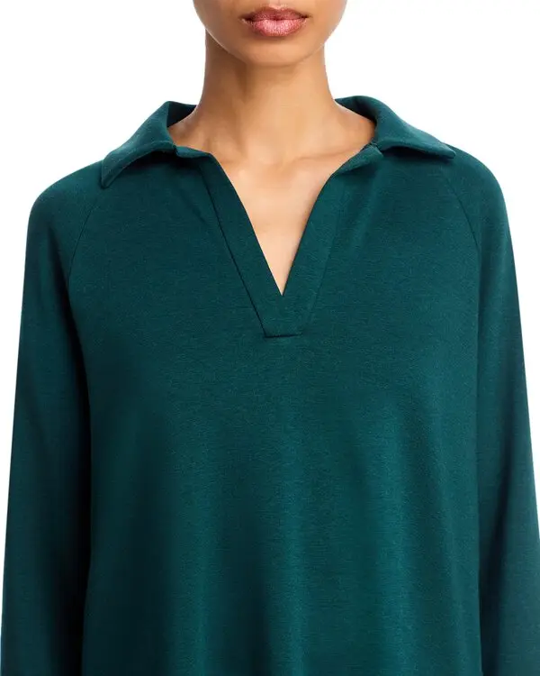 Eileen Fisher Cozy Brushed Terry Henley Long Top