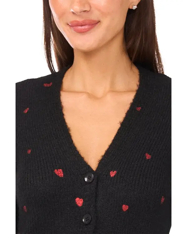 CECE DUPRAZ Foil Heart Cardigan