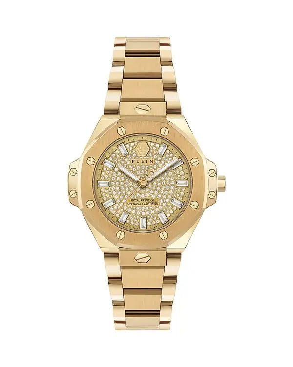 Philipp Plein Royal Prestige Crystal Watch, 33mm - Gold/gold