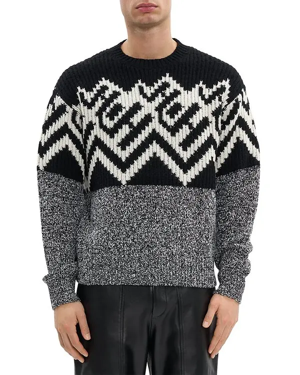 Helmut Lang Half Fair Isle Crewneck Sweater