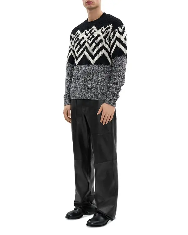 Helmut Lang Half Fair Isle Crewneck Sweater