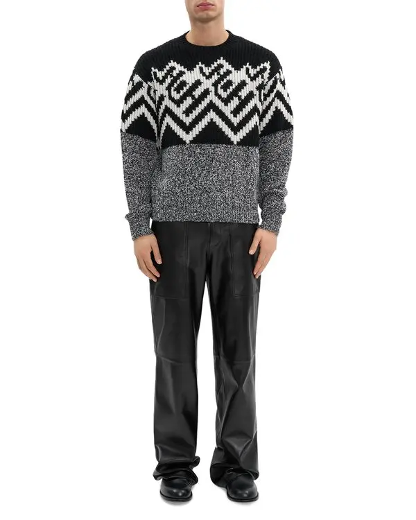 Helmut Lang Half Fair Isle Crewneck Sweater