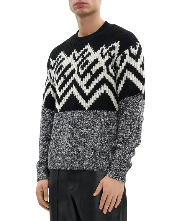 Helmut Lang Half Fair Isle Crewneck Sweater