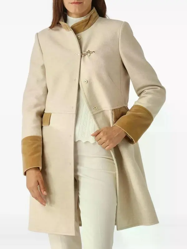FAY Single-breasted Coat With Hook Detail
