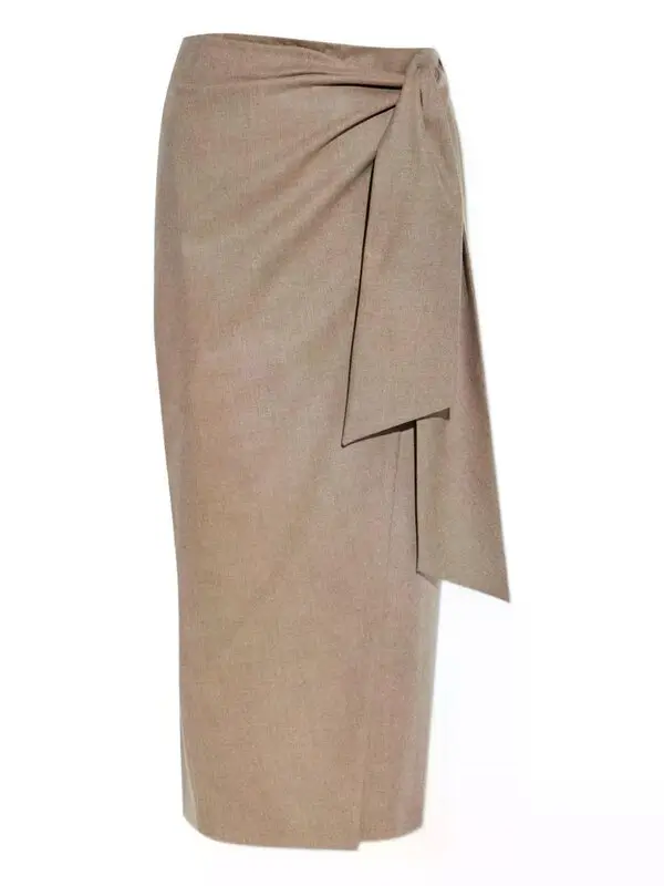 Max Mara Wrap-tie Midi Skirt - Neutrals