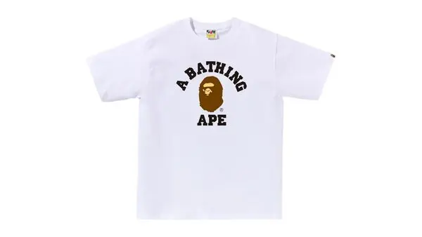 A BATHING APE College Tee Shirt - White